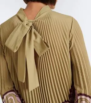 La DoubleJ Kells Swirl Pleated Crepe De Chine Mini Dress