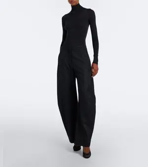 Alaïa Virgin Wool Barrel-leg Pants