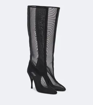 Alaïa Mesh Knee-high Boots