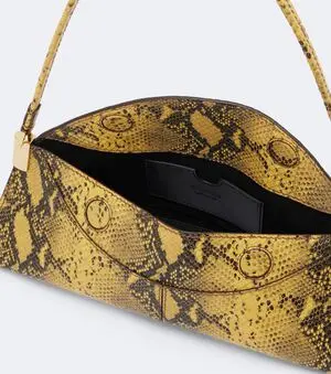 Balmain Snake-effect Leather Shoulder Bag