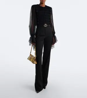 Balmain Snake-effect Leather Shoulder Bag