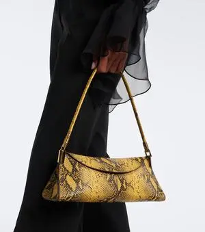 Balmain Snake-effect Leather Shoulder Bag