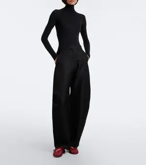 Alaïa Croc-effect Fishnet Ballet Flats