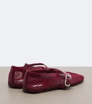 Alaïa Croc-effect Fishnet Ballet Flats
