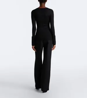 Alaïa Wool Straight Leg Trousers