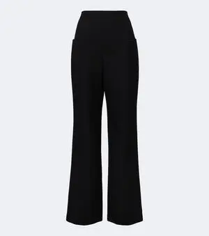 Alaïa Wool Straight Leg Trousers - Black