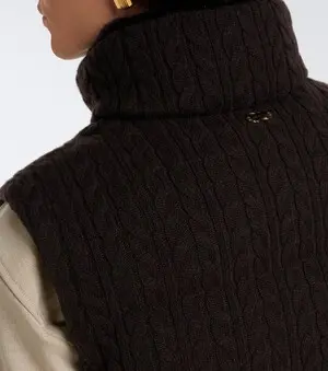 Agnona Cable-knit Cashmere Puffer Vest - Brown
