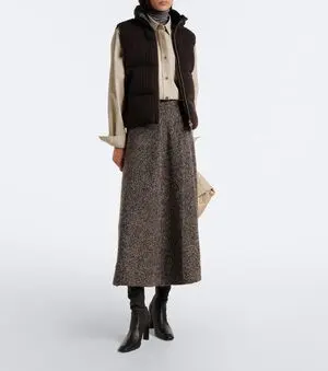 Agnona Cable-knit Cashmere Puffer Vest - Brown