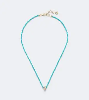 SUZANNE KALAN 18kt Yellow Beaded Necklace - Blue