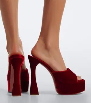 Amina Muaddi Dalida Velvet Mules