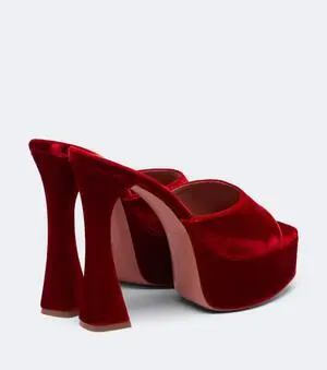 Amina Muaddi Dalida Velvet Mules