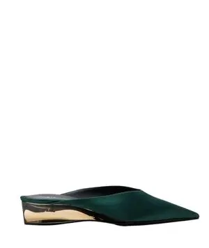 Alaïa Invisible Satin Wedge Mules - Green