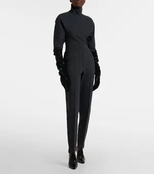 Alaïa Knitted Wool-blend Tapered Pants