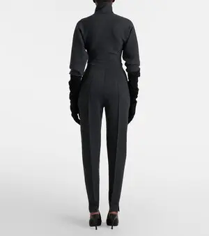 Alaïa Knitted Wool-blend Tapered Pants