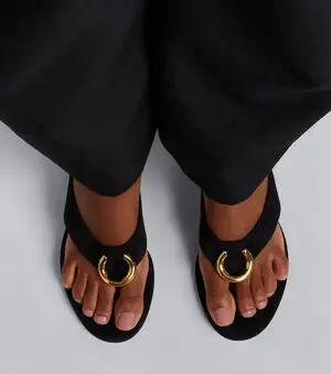 Alaïa Infra Suede Thong Sandals