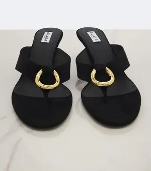 Alaïa Infra Suede Thong Sandals