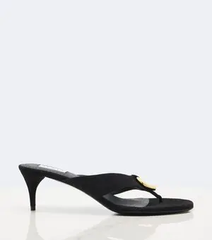 Alaïa Infra Suede Thong Sandals