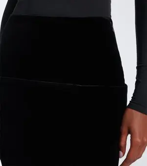 Alaïa Cotton Velvet Maxi Skirt