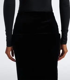 Alaïa Cotton Velvet Maxi Skirt