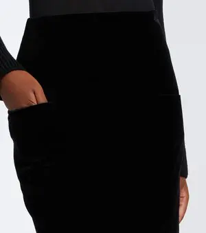Alaïa Cotton Velvet Maxi Skirt