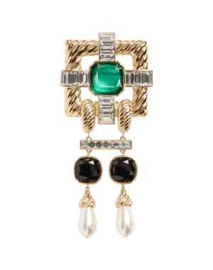 Valentino Garavani Hypergoutte Brooch With Crystals And Resin Beads - Gold/multicolour