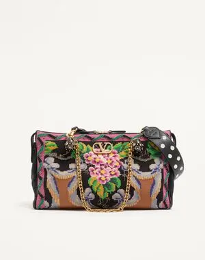 Valentino Garavani Panthea Medium Embroidered Shoulder Bag