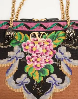 Valentino Garavani Panthea Medium Embroidered Shoulder Bag