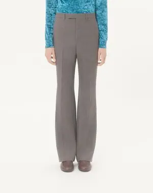 Valentino Garavani Trousers In Diagonal Melange Wool With Pressed Pleats