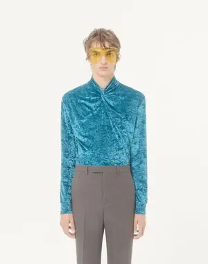 Valentino Garavani Stretch Chenille Top With Knot At The Neck