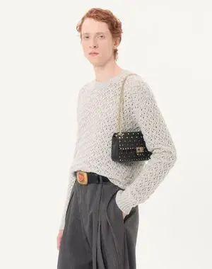 Valentino Garavani Wool And Cashmere Jumper With Metallic V Detail