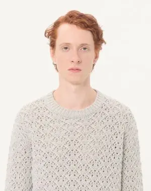 Valentino Garavani Wool And Cashmere Jumper With Metallic V Detail