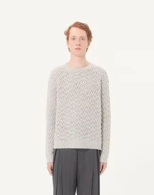 Valentino Garavani Wool And Cashmere Jumper With Metallic V Detail