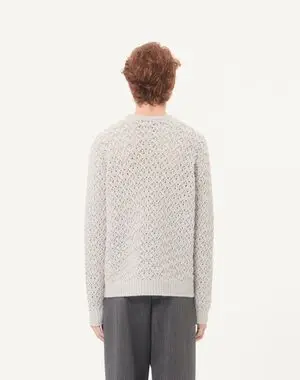 Valentino Garavani Wool And Cashmere Jumper With Metallic V Detail