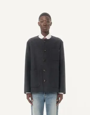 Valentino Garavani Double Wool Caban With Metallic V Detail