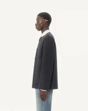 Valentino Garavani Double Wool Caban With Metallic V Detail