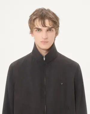 Valentino Garavani Washed Silk Jacket With Metallic V Detail