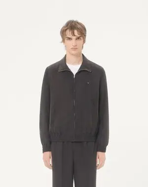 Valentino Garavani Washed Silk Jacket With Metallic V Detail