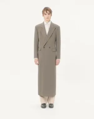Valentino Garavani Double-breasted Lightweight Wool Coat With Knot