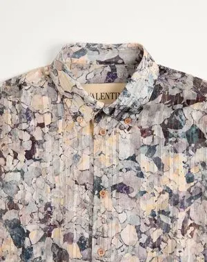 Valentino Garavani Silk And Lurex Shirt With All-over Urbs Print