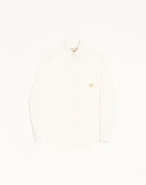 Valentino Garavani Long-sleeved Cotton Poplin Shirt With Embroidered Butterfly Patch - White/ Black