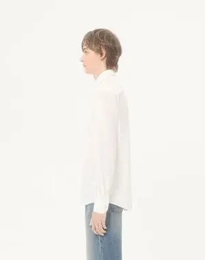 Valentino Garavani Long-sleeved Cotton Poplin Shirt With Embroidered Butterfly Patch