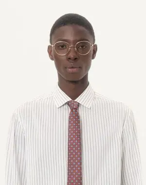 Valentino Garavani Long-sleeved Striped Cotton And Silk Shirt