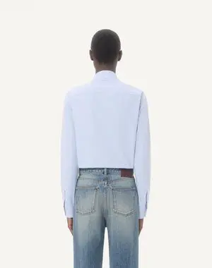 Valentino Garavani Long-sleeved Striped Cotton Shirt With Toggle
