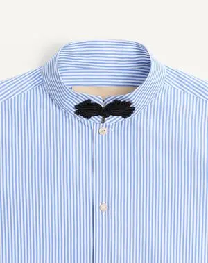 Valentino Garavani Long-sleeved Striped Cotton Shirt With Toggle