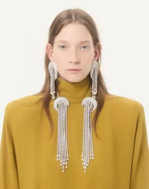 Valentino Garavani Georgette Midi Dress With Feathers