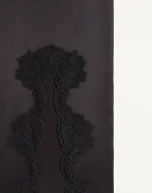 Valentino Garavani Long Skirt In Crepe Satin With Lace