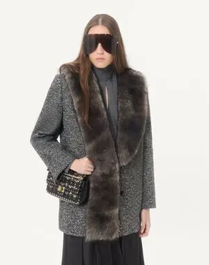 Valentino Garavani Wool Jumper With Scarf - Grey