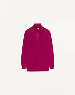 Valentino Garavani Wool Jumper With Scarf - Raspberry