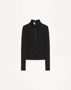 Valentino Garavani Crepe Jersey Top - Black