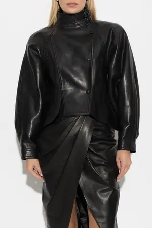 Balmain Leather Peplum Jacket